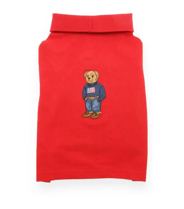 Ralph Lauren Cotton Polo Bear Dog Shirt - Red