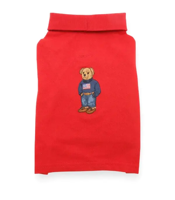 Ralph Lauren Cotton Polo Bear Dog Shirt - Red