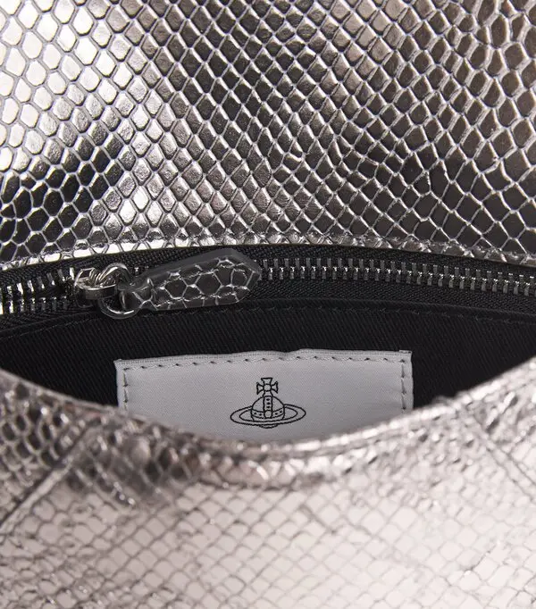 VIVIENNE WESTWOOD Croc-embossed Leather Envelope Clutch