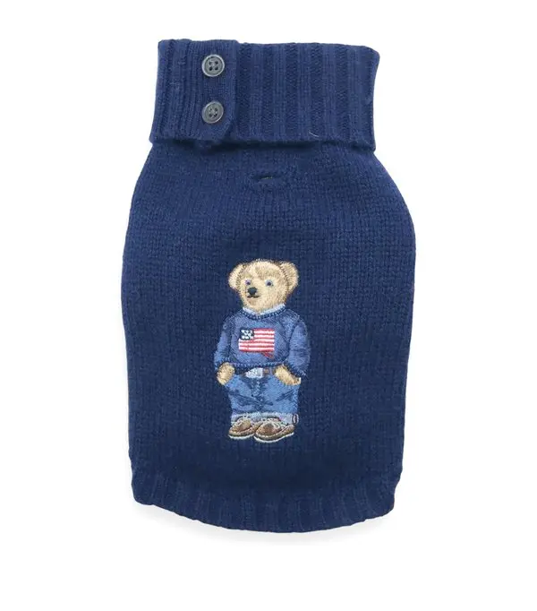 Ralph Lauren Wool-cashmere Polo Bear Dog Sweater - Navy