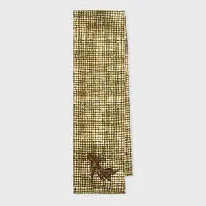 Paul Smith Khaki Cotton 'fish' Check Scarf - Green