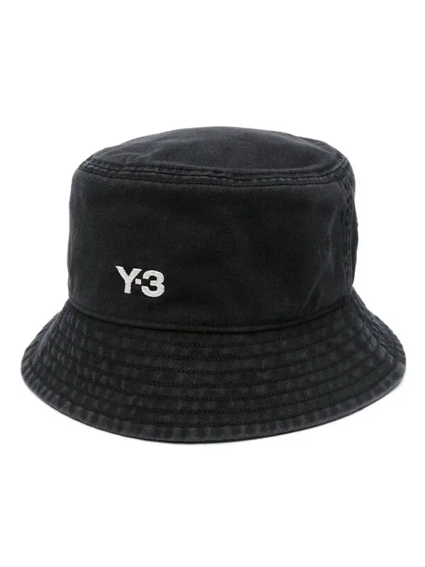 Y3 Logo Bucket Hat - Black