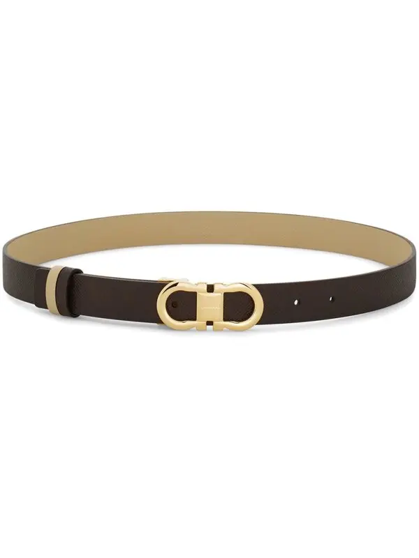 FERRAGAMO Gancini Leather Belt - Brown