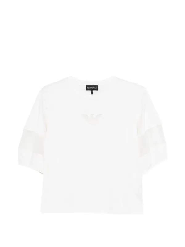 Emporio Armani Cotton Crewneck Top - White