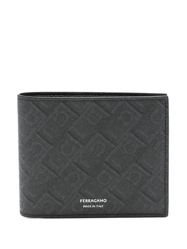 FERRAGAMO Monogram Bifold Wallet - Black