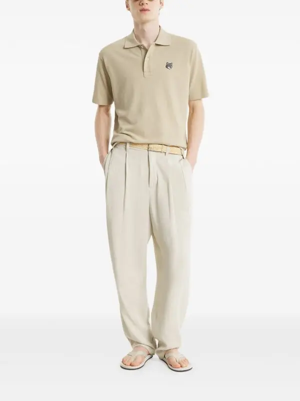 Maison Kitsuné Fox Head Cotton Polo Shirt - Beige