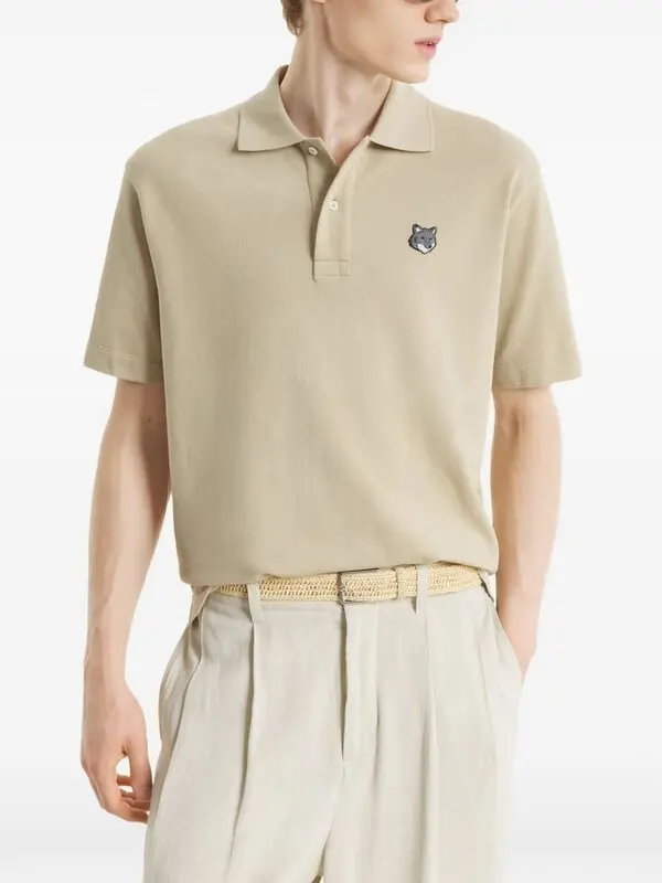 Maison Kitsuné Fox Head Cotton Polo Shirt - Beige