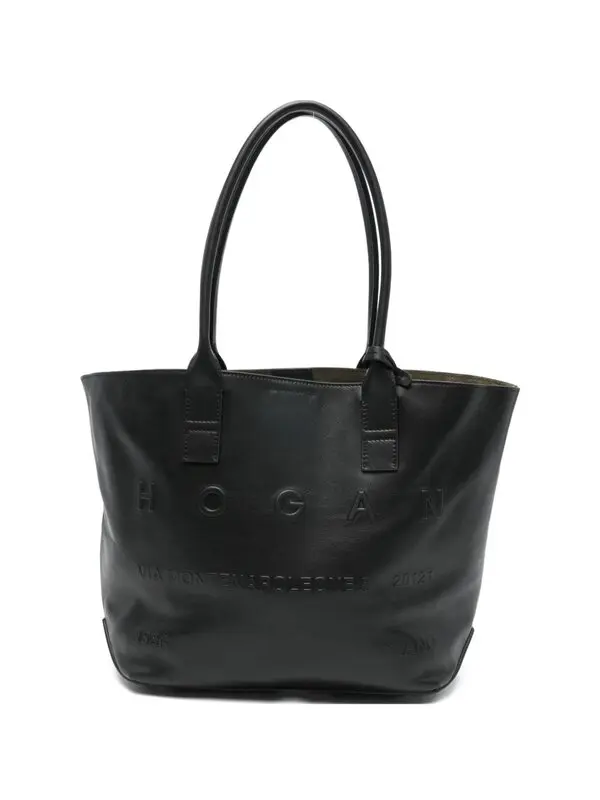 Hogan Leather Tote Bag - Black