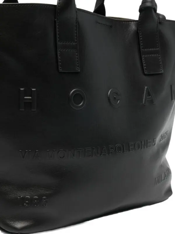 Hogan Leather Tote Bag - Black