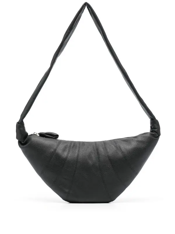 LEMAIRE Croissant Medium Leather Shoulder Bag - Black