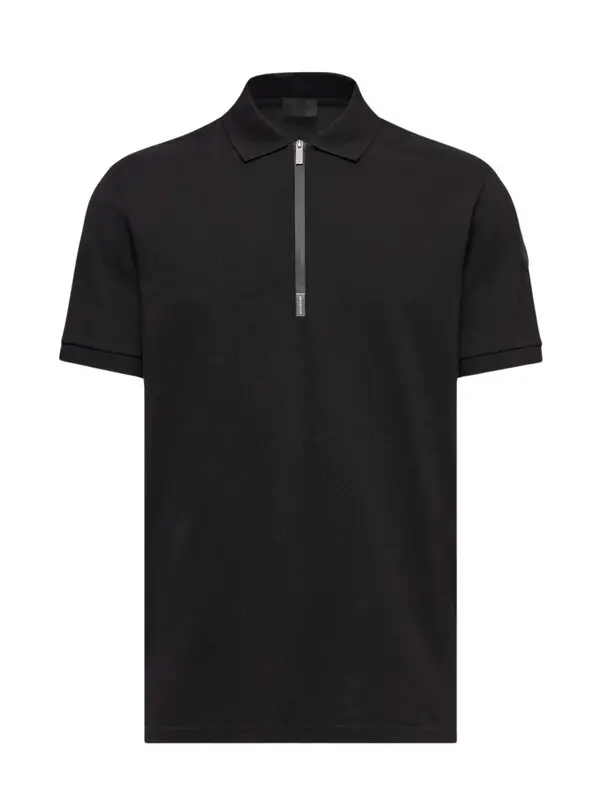 Moncler Pique Polo Shirt With Half Zip
