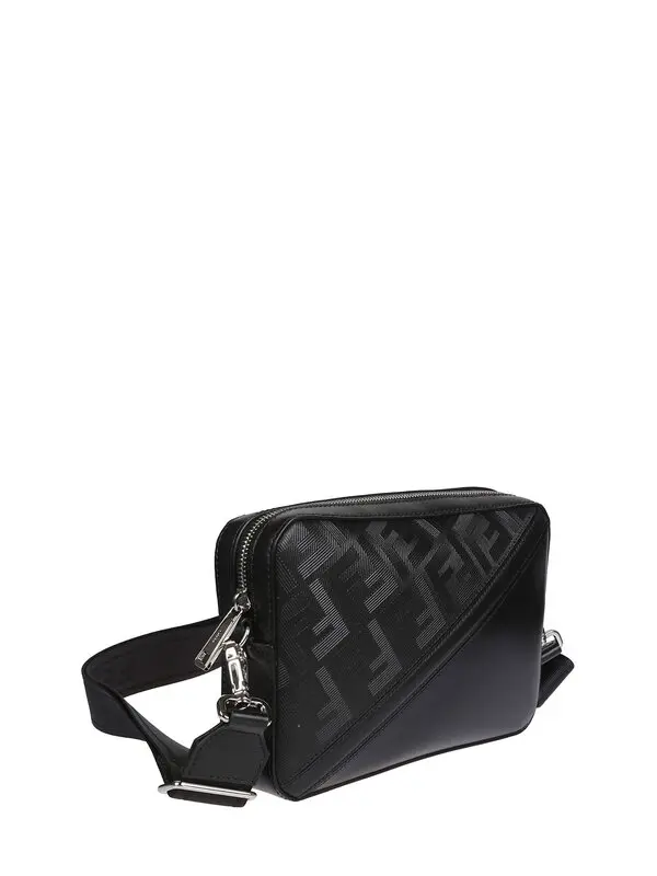 Fendi Diagonal Shoulder Bag - Black