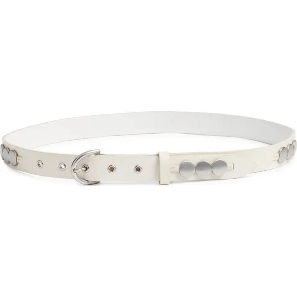 Rag & Bone Luna Leather Belt - Antique White