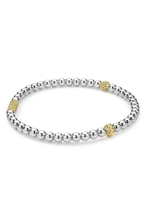 Lagos Caviar Icon Stretch Bracelet - Silver