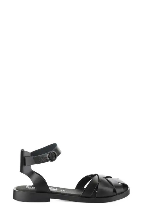 Fly London Alli Ankle Strap Fisherman Sandal - Black