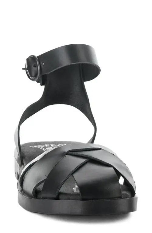 Fly London Alli Ankle Strap Fisherman Sandal - Black