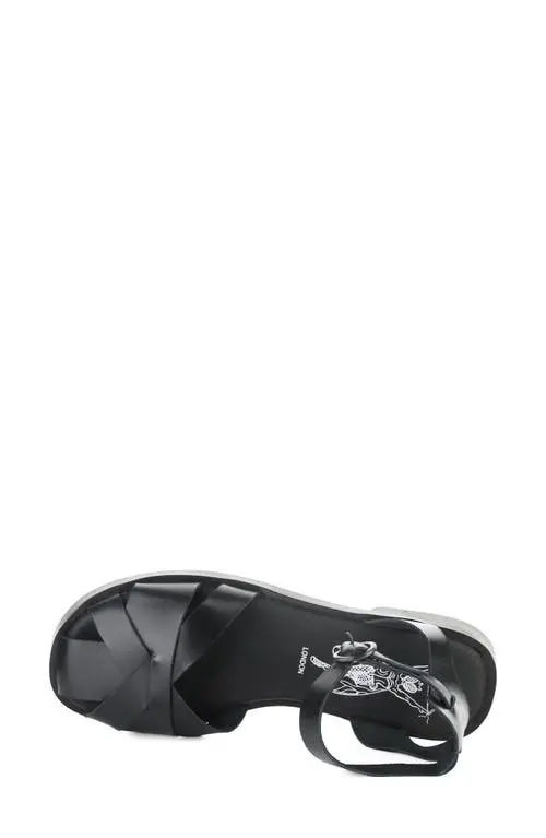 Fly London Alli Ankle Strap Fisherman Sandal - Black