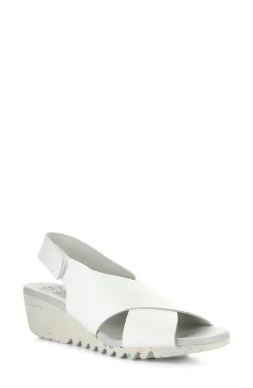 Fly London Orfy Slingback Wedge Sandal - White
