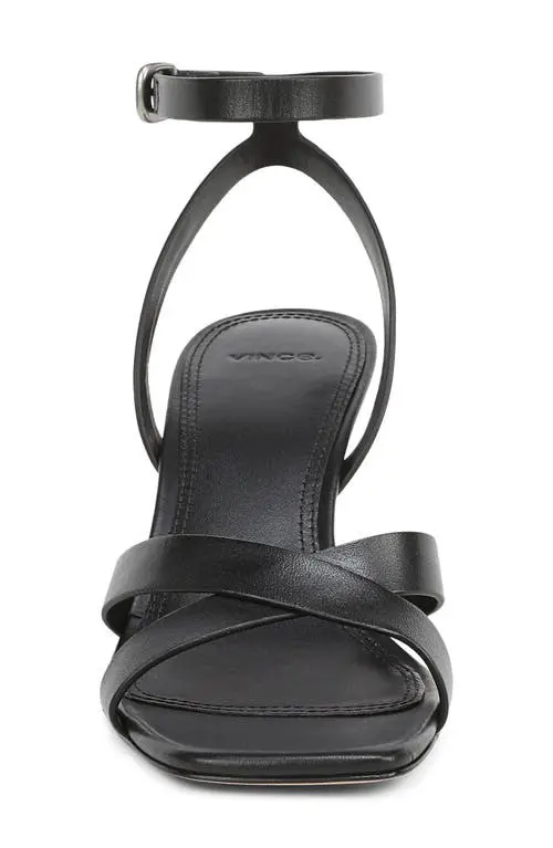 Vince Parma Ankle Strap Wedge Sandal - Black