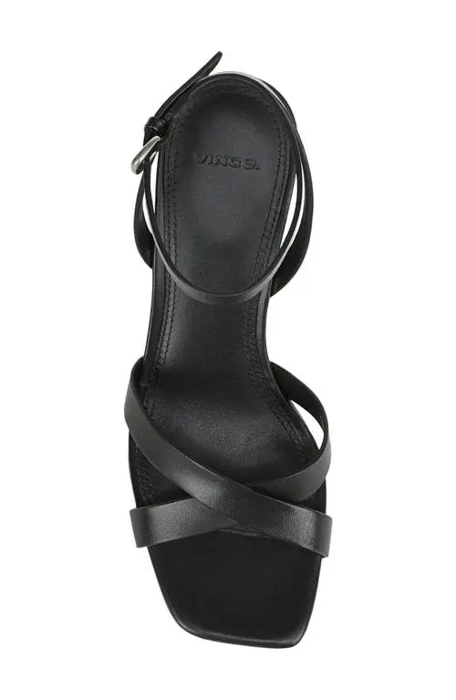 Vince Parma Ankle Strap Wedge Sandal - Black