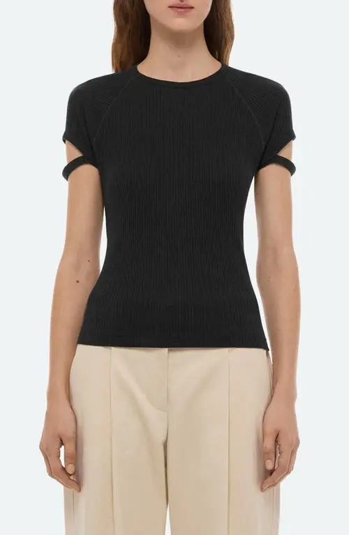 Helmut Lang Raglan Sleeve Rib T-shirt - Black