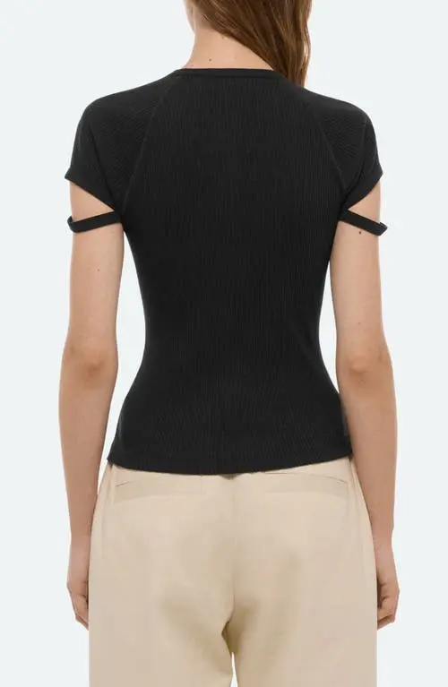Helmut Lang Raglan Sleeve Rib T-shirt - Black