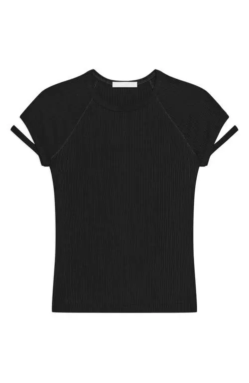 Helmut Lang Raglan Sleeve Rib T-shirt - Black