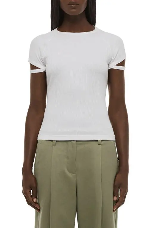 Helmut Lang Raglan Sleeve Rib T-shirt - Optic White
