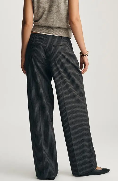 MAVI Pleated Pinstripe Wide Leg Trousers