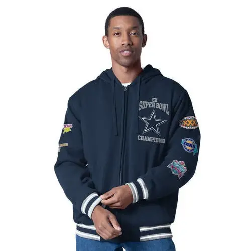 G-III SPORTS BY CARL BANKS Dallas Cowboys Power Forward Commemorative Full-zip Hooded Jacket - Navy