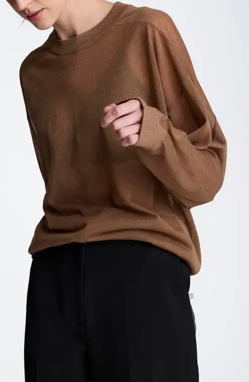 KENNETH COLE Sheer Crewneck Sweatshirt - Mesquite