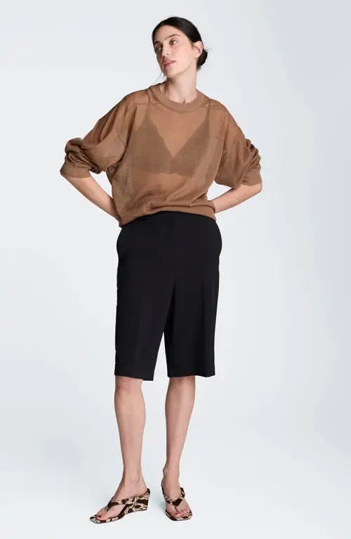 KENNETH COLE Sheer Crewneck Sweatshirt - Mesquite