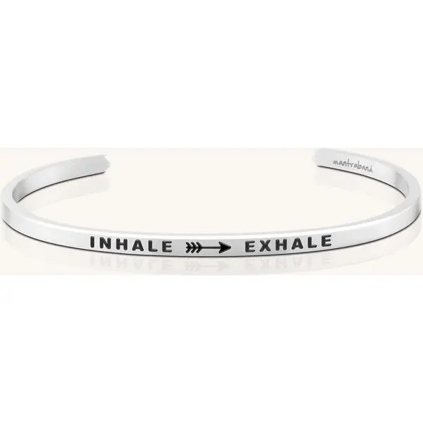 MANTRA Inhale Exhale Bangle - Silver