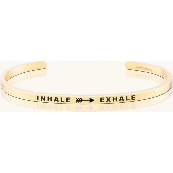 MANTRA Inhale Exhale Bangle - Yellow Gold