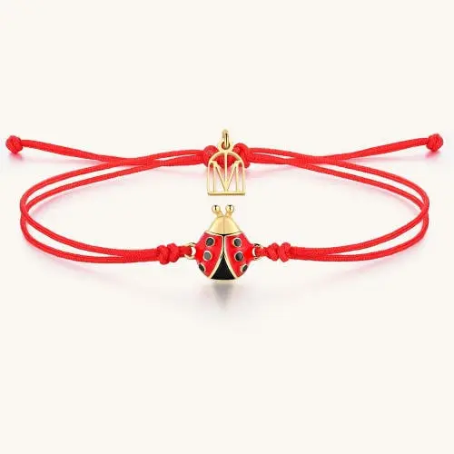 MANTRA Ladybug Thread Of Blessings Bracelet - Yellow Gold