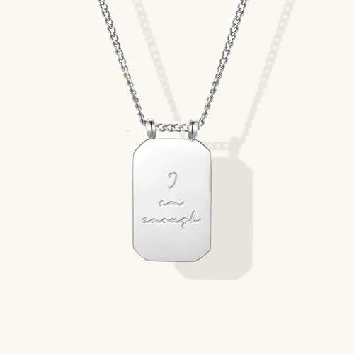 MANTRA I Am Enough Pendant Necklace - Silver
