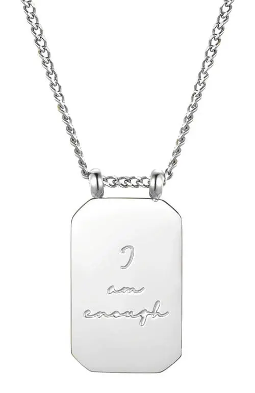 MANTRA I Am Enough Pendant Necklace - Silver