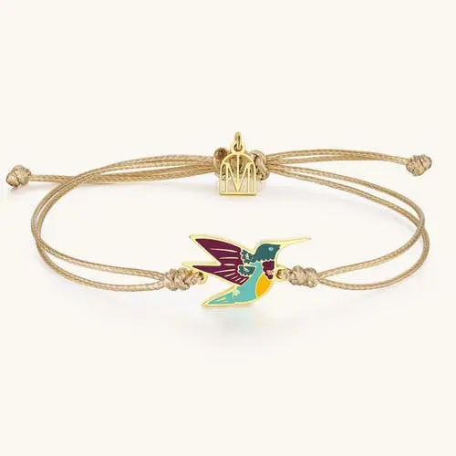 MANTRA Hummingbird 'be Present' Bracelet - Yellow Gold