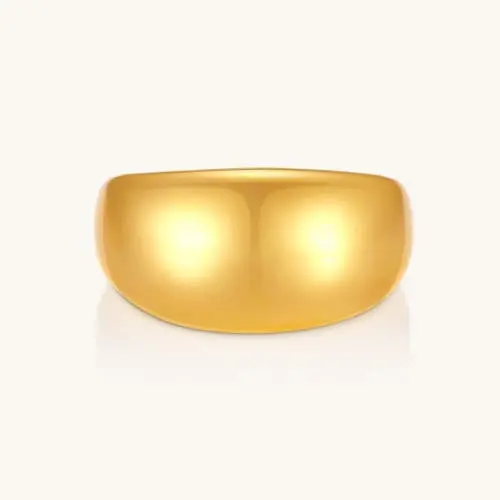 MANTRA I Am Powerful Dome Ring - Yellow Gold