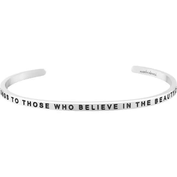 MANTRA The Future Belongs To Those Who Believe In The Beauty Of Their Dreams' Bracelet - Silver