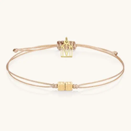 MANTRA Thread Of Divine Guidance 1111 Adjustable Bracelet - Yellow Gold