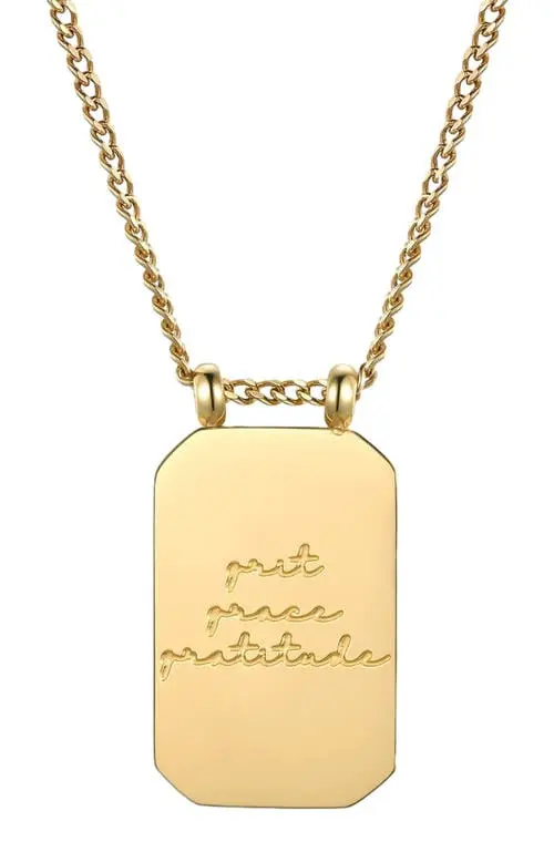 MANTRA Grit Grace Gratitude Pendant Necklace - Yellow Gold