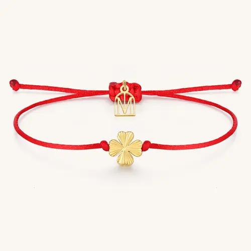 MANTRA Clover Charm Bracelet - Yellow Gold