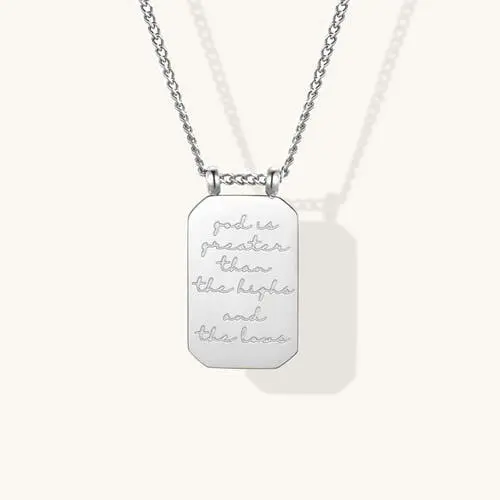 MANTRA God Is Greater Necklace - Silver