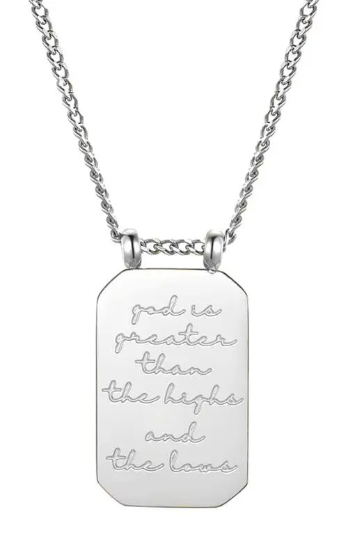 MANTRA God Is Greater Than The Highs And The Lows' Necklace - Silver