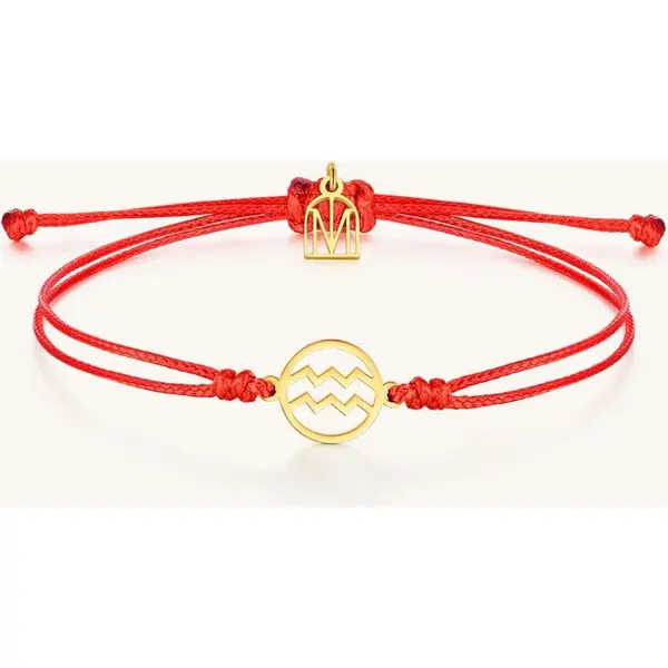 MANTRA Zodiac Thread Bracelet - Aquarius Yellow Gold