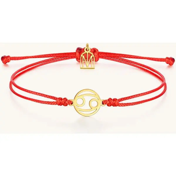 MANTRA Zodiac Thread Bracelet - Cancer Yellow Gold