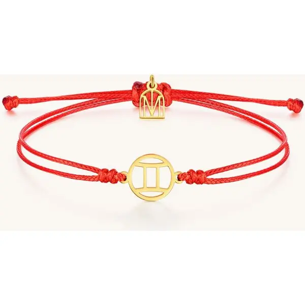 MANTRA Zodiac Thread Bracelet - Gemini Yellow Gold