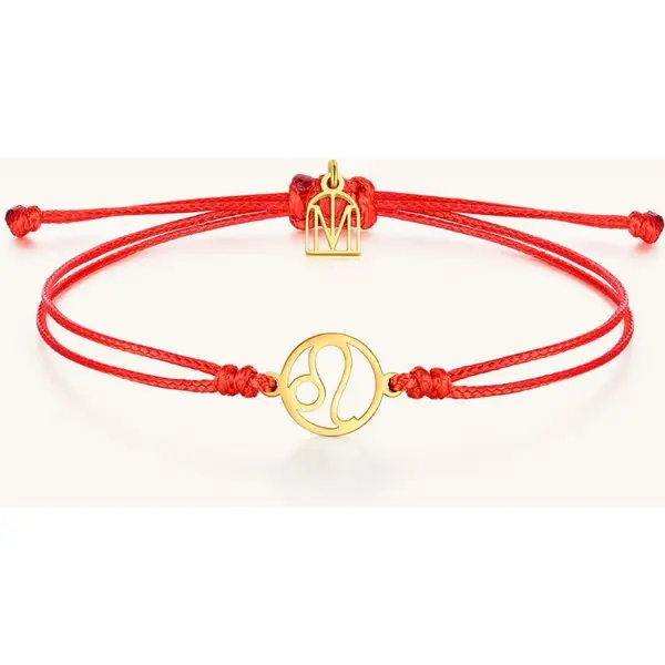 MANTRA Zodiac Thread Bracelet - Leo Yellow Gold