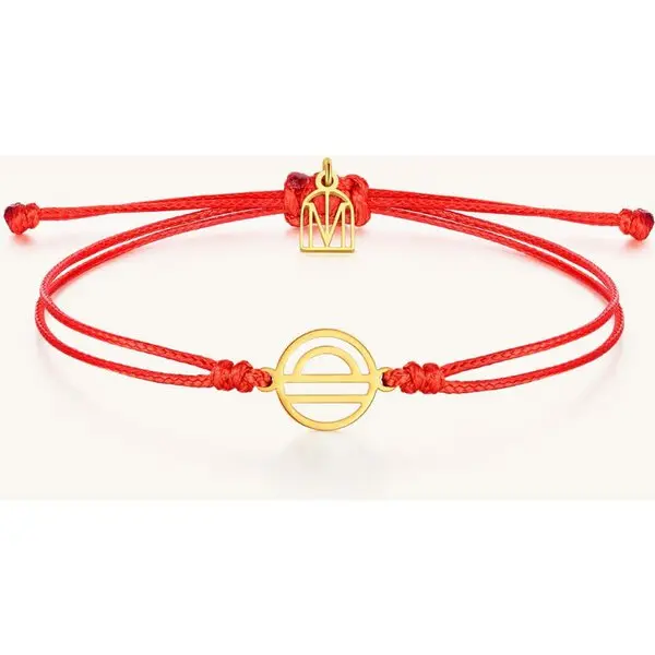 MANTRA Zodiac Thread Bracelet - Libra Yellow Gold